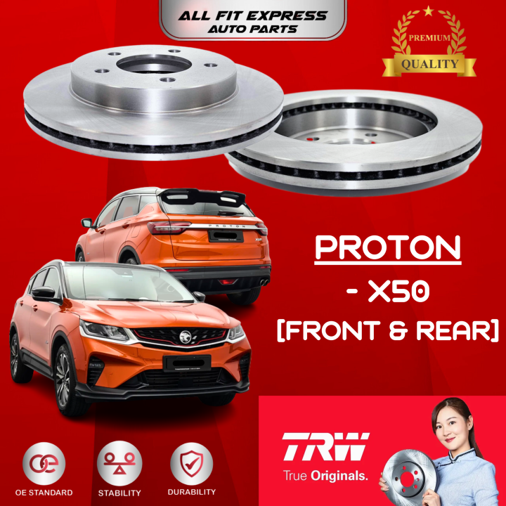 PROTON X50 FRONT (DEPAN) & REAR (BELAKANG) TRW DISC ROTOR 100% ORIGINAL ...