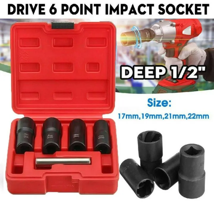 5PCS/Set Twist Socket Kit 4 Damaged Worn Lug Nut & Wheel Lock Nut ...