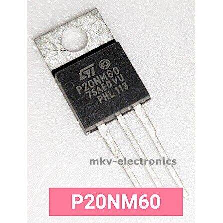 (1ตัว) STP20NM60 , P20NM60 , 20NM60 , MOSFET N-Channel 20A 600V TO-220AB อุปกรณ์เครื่องใช้ไฟฟ้า ...
