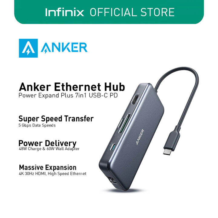 Infinix Anker PowerExpand + 7-in-1 USB-C PD Ethernet Hub | Lazada PH