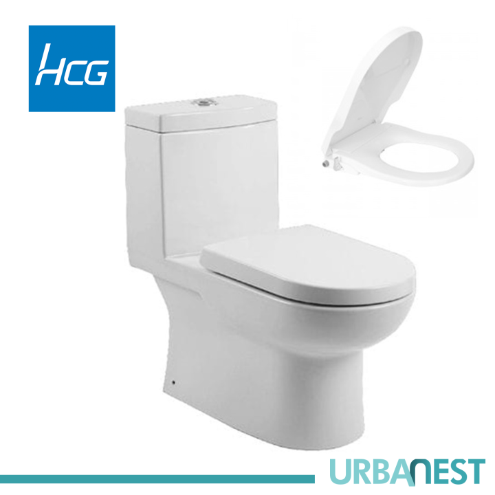 HCG Eton C4520D AW One-piece Push Button with Upgraded iWash Bidet Seat ...