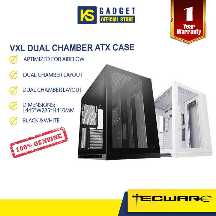 Tecware Premium VXL TG ATX Gaming Case /Dual Chamber /High Airflow | Lazada