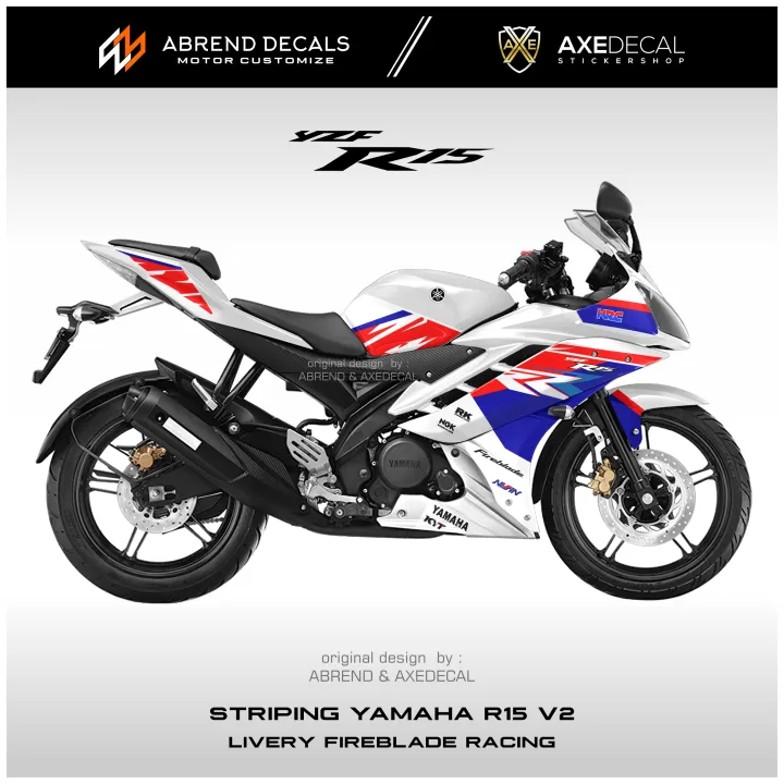 Striping R15 V2 Fireblade Racing / Stiker Motor Yamaha R15 V2 Desain ...