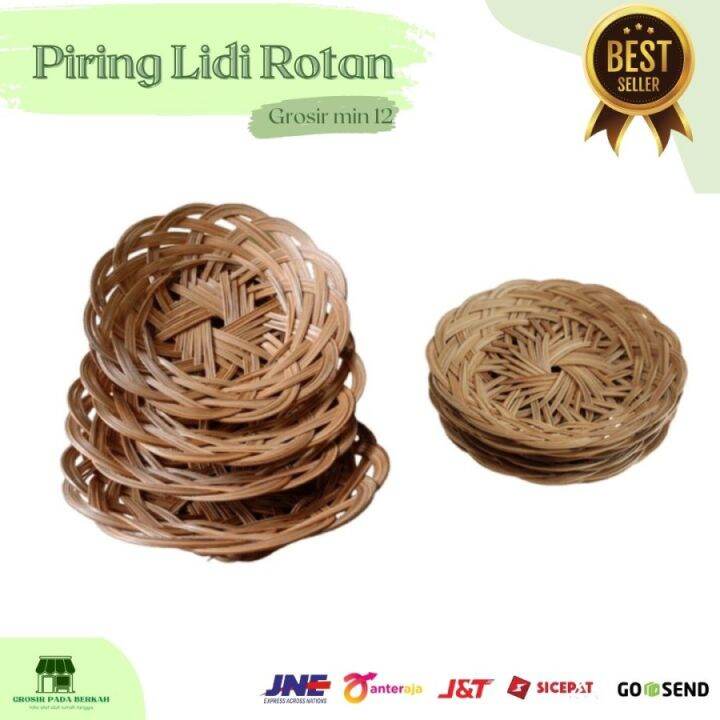 Piring Rotan Anyam Piring Lidi Piring Anyaman Bahan Bambu Rotan 25 cm ...