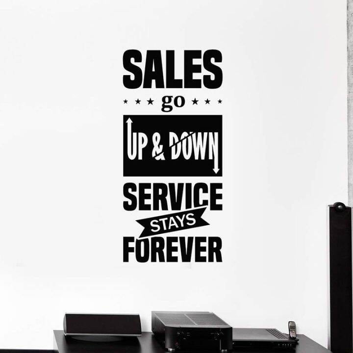 Store Logo Vinyl Wall Decal Sales Service Quote Saying Lettering Office ...