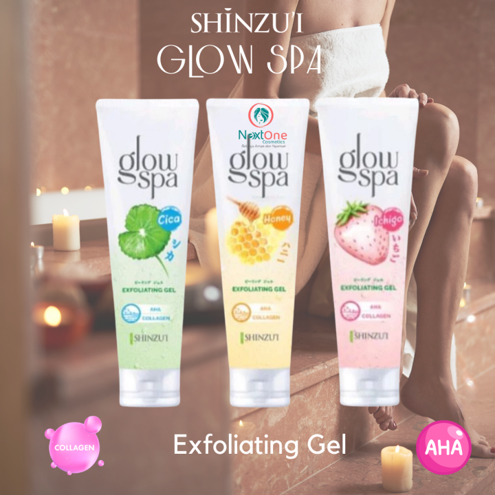 NEXT ⏩ SHINZUI GLOW SPA EXFOLIATING GEL AHA COLLAGEN BODY SCRUB LULUR ...