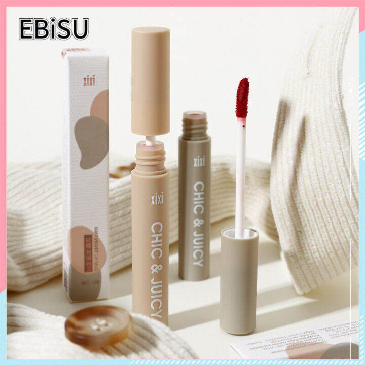 EBiSU Store นุ่มขี้ผึ้งกำมะหยี่ลิปโคลนลิปเคลือบแมตต์ลิปสติกไวท์เทนนิ่ง ...