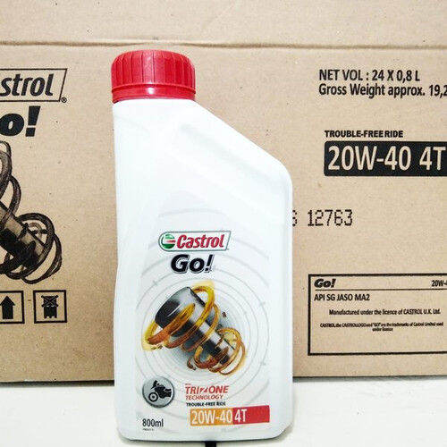 Oli Motor Castrol Go 4T 800 ml 20W-40 Harga 1 Box / Dus isi 24 Botol ...