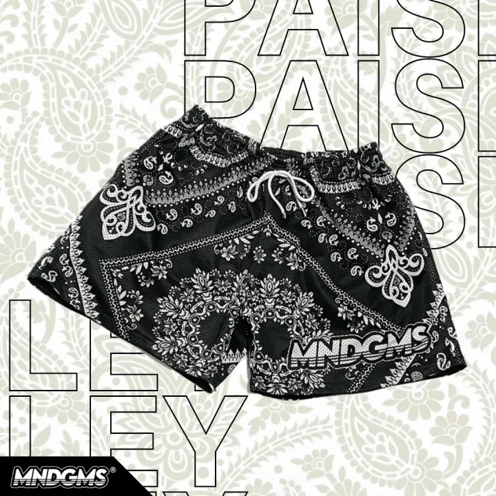 Black paisley mesh short | Lazada PH