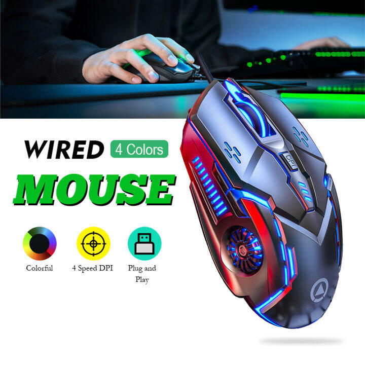 6D Wired Gaming Mouse G5 High Performance RGB Mechanical Mouse Colorful Light 4 Speed DPI Mice ...