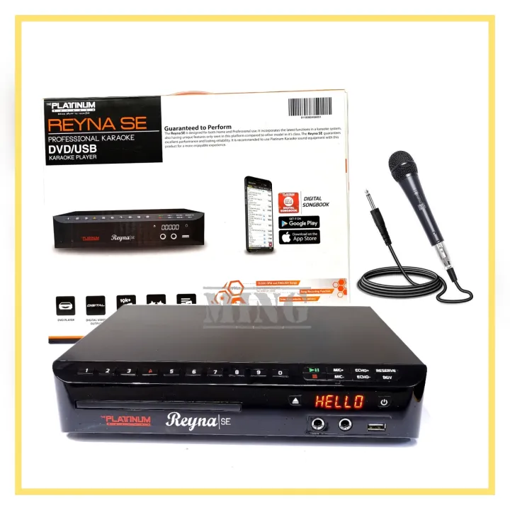 Platinum REYNA SE Professional DVD/USB Karaoke Player Over 19K English and OPM Songs FREE ...