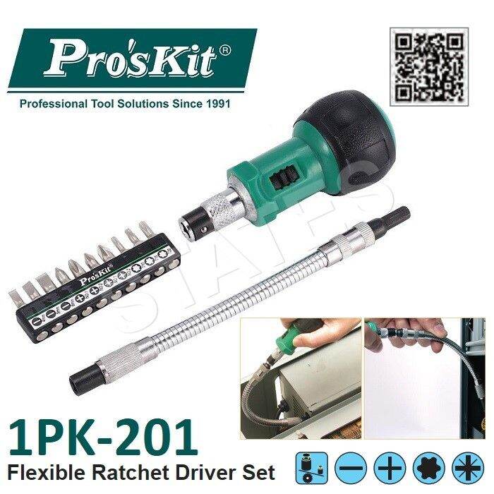Pro'sKit 1PK-201 Flexible Ratchet Driver Set (Taiwan) | Lazada