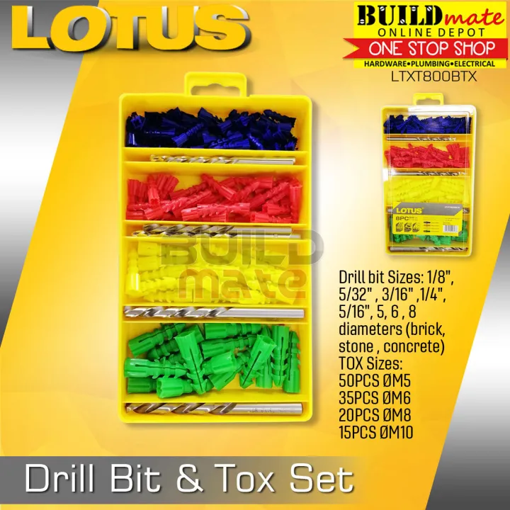 LOTUS 8PCS Drill Bits and 70PCS Tox SET LTX800BTX •BUILDMATE• LPA LUTOS ...