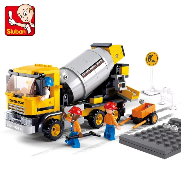 SLUBAN City Cement Mixer Creative MOC Figures Construction Works ...