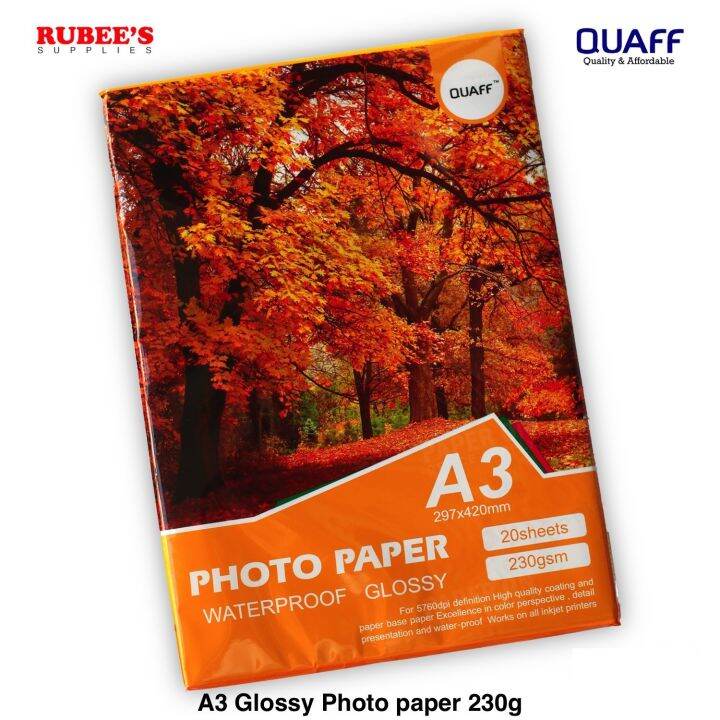 QUAFF A3 Glossy Photo Paper 230g | Lazada PH