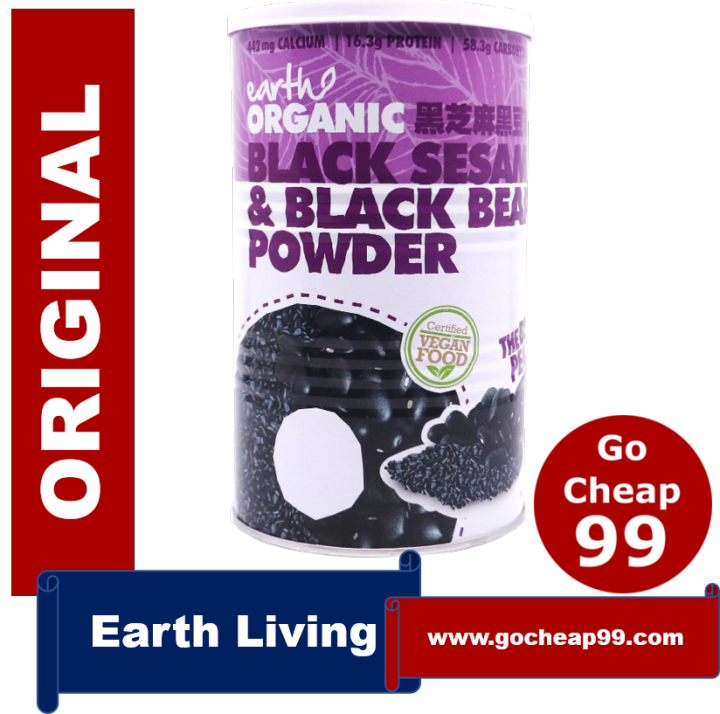 Earth Living Organic Black Sesame & Black Bean Powder 500g | Lazada