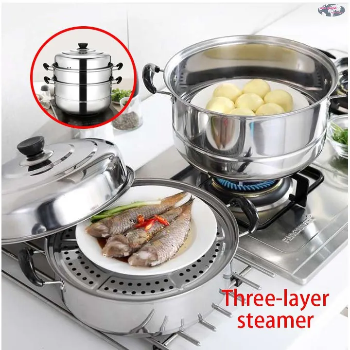 OW Steamer 3 Layer Siomai Steamer Stainless Steel Cooking Pot ...