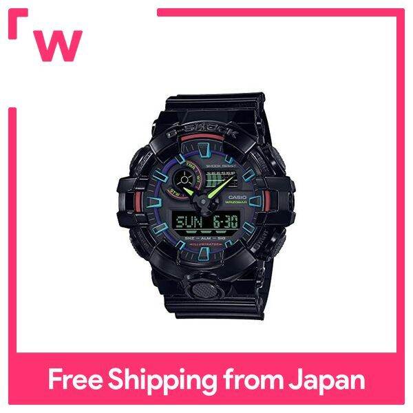 CASIO G-SHOCK ดูรุ้งเสมือน: ชุด RGB ของนักเล่นเกม GA-700RGB-1AJF สีดำ ...