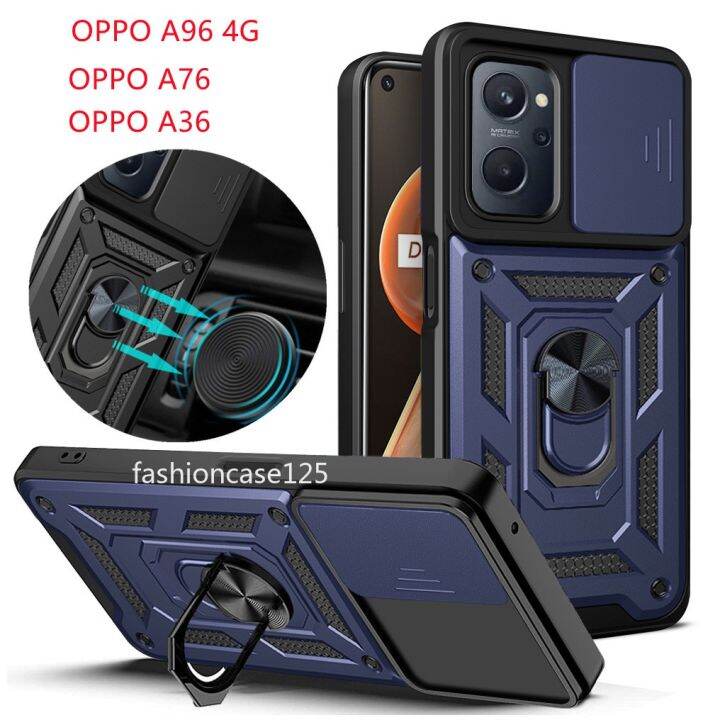 For Oppo A76 A36 A96 4g Sliding Window Camera Protection Phone Case