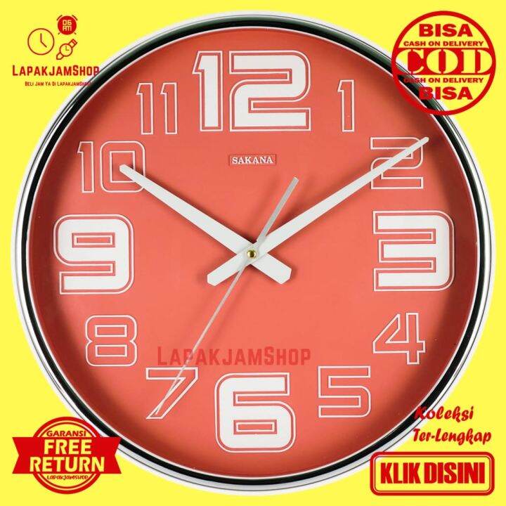 Jam Dinding Quartz Minimalis Unik Sakana 584 Abu Biru Hijau Hitam ...