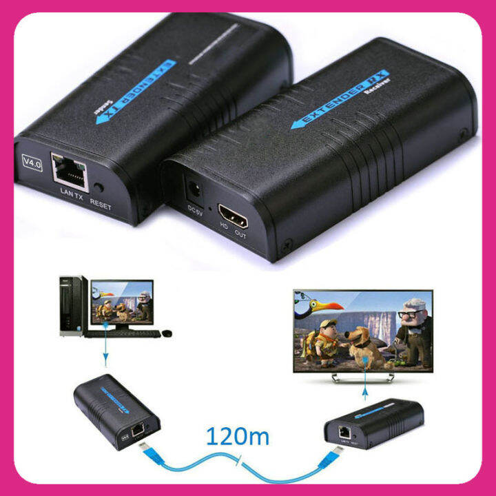 120m HDMI Extender By Rj45 Cat5e Cat6 Ethernet Network Cable Video ...