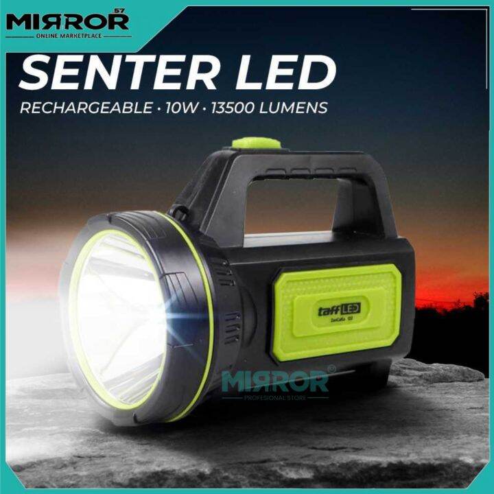 Senter LED Besar Super Bright 10W 13500 Lumens Isi Ulang Menggunakan ...