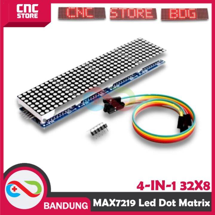 MAX7219 LED DOT MATRIX MODULE 8x8 4-IN-1 32X8 RUNNING TEXT DISPLAY | Lazada Indonesia
