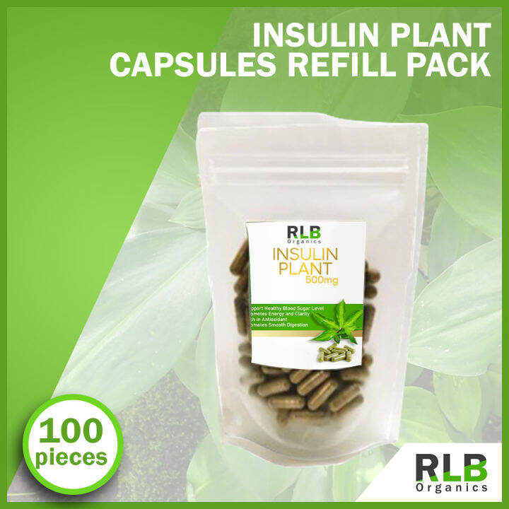 Pure Organic Natural Insulin Plant Capsules Refill Pack (100, 60, 30 ...