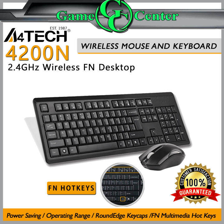 A4TECH 4200N Multimedia 2.4GHz Wireless FN Desktop Wireless Mouse and ... A4TECH 4200N Multimedia 2.4GHz Wireless FN Desktop Wireless Mouse and ...