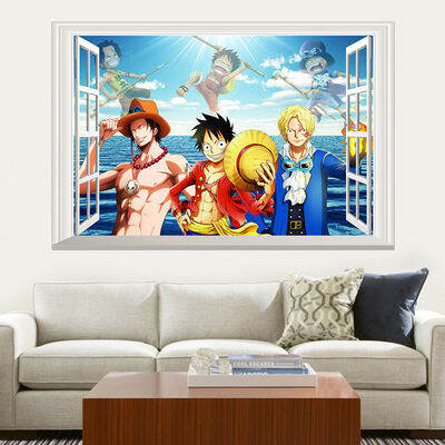 Wang 3d self-adhesive Luffy waterproof poster self-adhesive glass ...