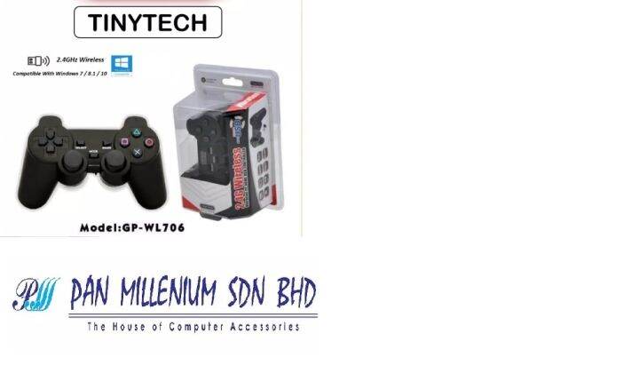 Tinytech GP-WL706 2.4GHz Wireless Vibration Gaming Joystick PC Game USB Joystick Controller For ...