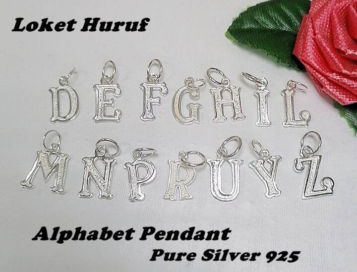 Genuine SILVER 925 Alphabet Pendant (Loket Huruf) | Lazada