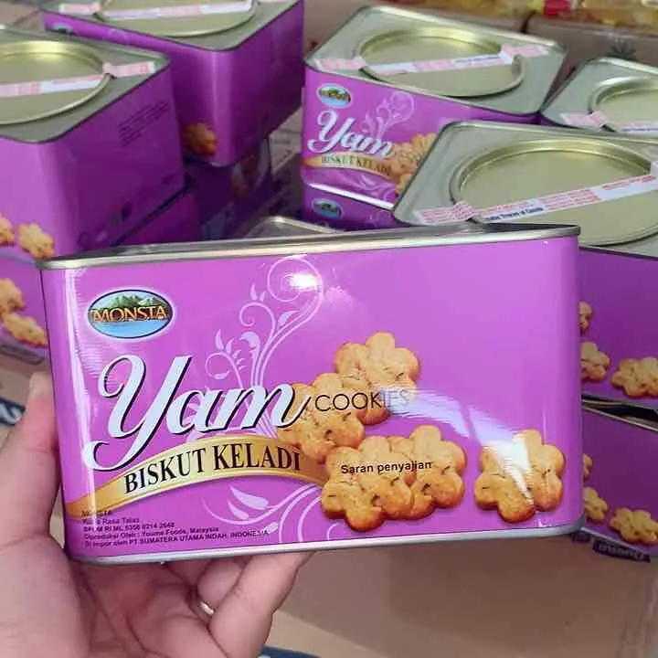 YAM COOKIES MONSTA 700 gr / ROTI KELADI KALENG MALAYSIA / ROTI KELADI ...