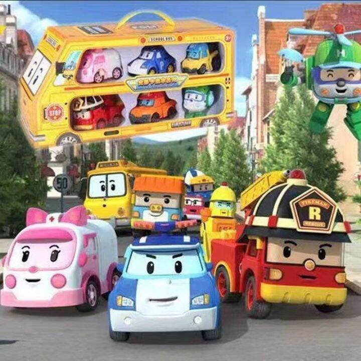 6 Styles Robocar Korea Robot Polis Car Transformation Toys Fire Truck ...