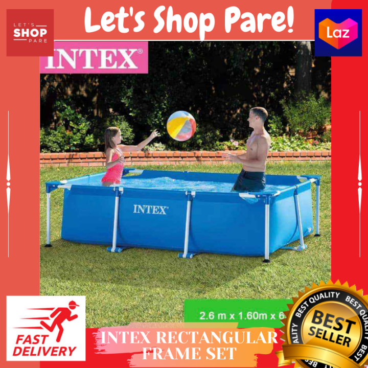PARE'S INTEX (2.6m x 1.6m) RECTANGULAR FRAM SET Family Swimming Pool ...