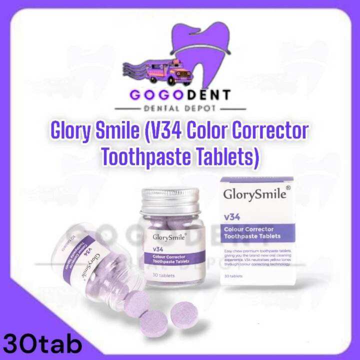 Glory Smile V34 Purple Toothpaste Tablet Teeth Whitening (30 Tablets ...