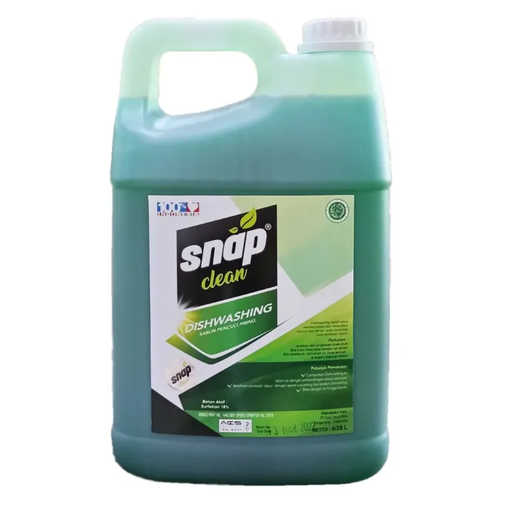 Snap Clean Sabun Cair Cuci Piring Dishwashing Soap Galon 4 Liter ...