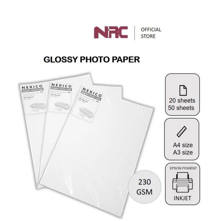 A4 | A3 Glossy Photo Paper Single Sided | Inkjet Photo Glossy Paper ...
