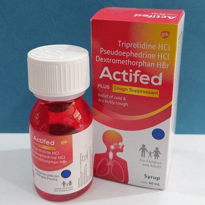 actifed plus cough supressant sirup 60 ml actifed merah | Lazada Indonesia