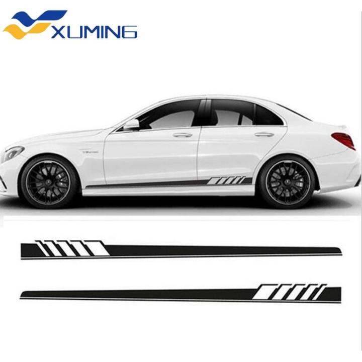 2Pcs Universal Car Sticker Side Skirt Decal Sticker Body Garland fit ...