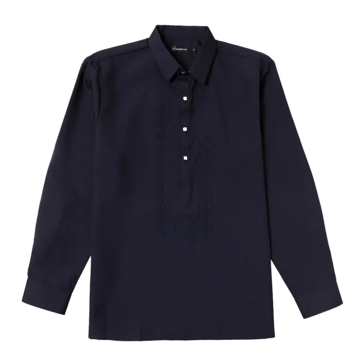 Exclusive Mens Half Open Barong in Navy Blue | Lazada PH