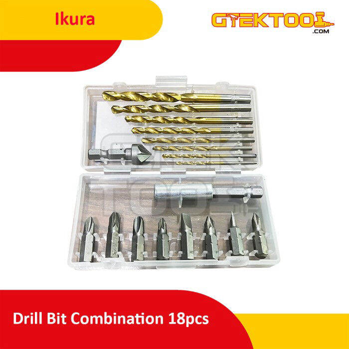 Ikura Mata Bor Besi Kayu Aluminium Countersink Skrup Obeng 18pcs ...