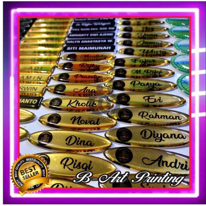 Papan Nama Name Tag Oval Nama Dada Dokter Siswa Guru Bidan Apoteker ...
