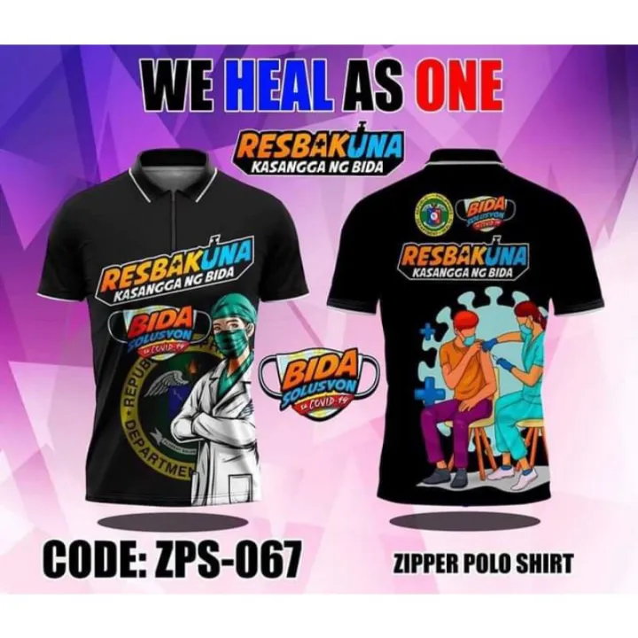 we heal as one resbakuna full sublimation polo shirt zipper GhK6 FUEb ...