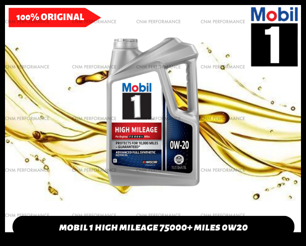 Mobil 1 High Mileage 0w20 Fully Synthetic Engine Oil 4.73Liter (BLUE ...
