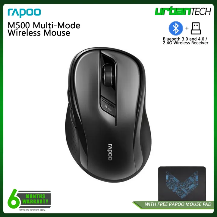 RAPOO M500 Multi-Mode Mouse with 2.4G and Bluetooth Wireless Mouse ...