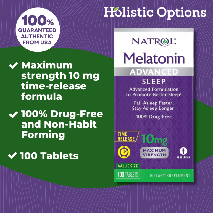 [Authentic] Natrol Melatonin Advanced Sleep Tablets with Vitamin B6 ...