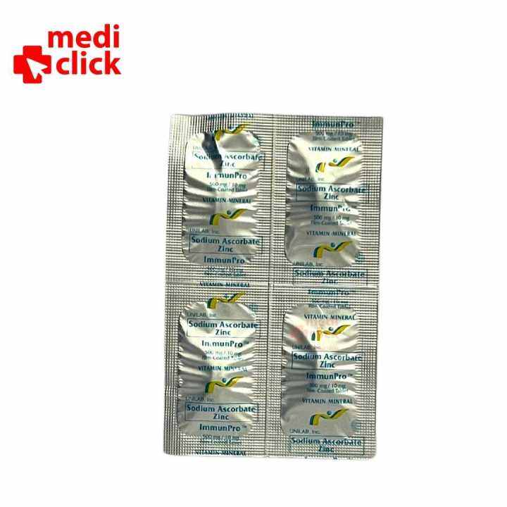 Immunpro 500 mg / 10 mg Vitamin C & Zinc 20 Tablets | Lazada PH