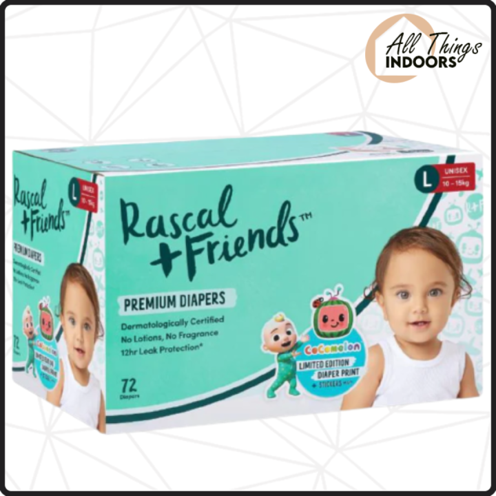 Rascal + Friends x Cocomelon Edition Tape Diapers Large, 72 pads ...