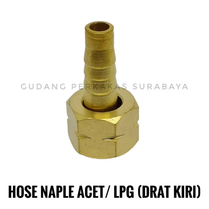 HOSE NAPLE ACETYLENE SAMBUNGAN SELANG REGULATOR DRAT KIRI DRAT BALIK ...